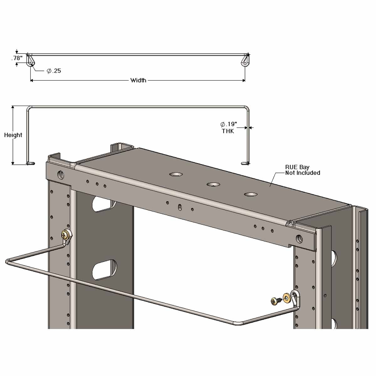 Cable Management, Wire Harness Bracket, 23" Rack, 4" Deep, Black Finish ...