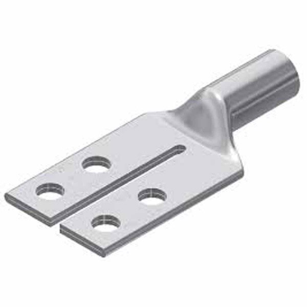 Burndy Lug, 2/0 Str - 4 hole, 3/8" x 1" (NW) Long Barrel, Split Tongue ...