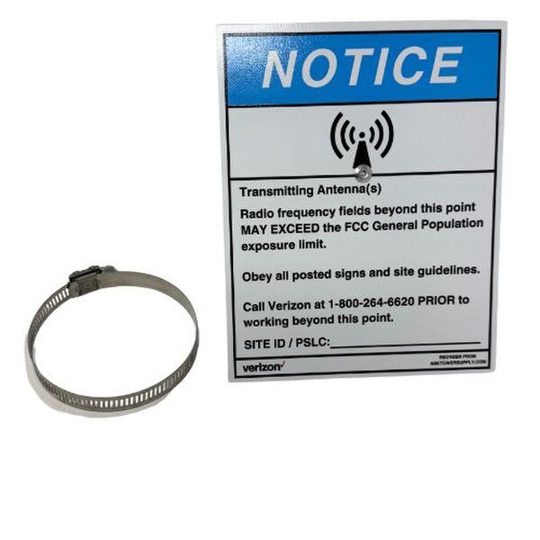 Verizon NOTICE Sign Transmitting Antennas - Aluminum UV Printed ...